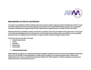 Local-NHS-plans-core-offer | Arthritis and Musculoskeletal Alliance