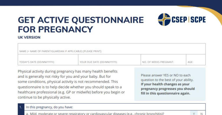 Pregnancy Questionnaire Tool | Active Pregnancy Foundation