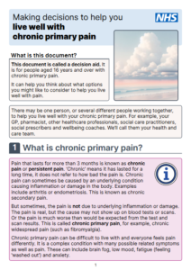 New NHS Resource for adults with chronic primary pain